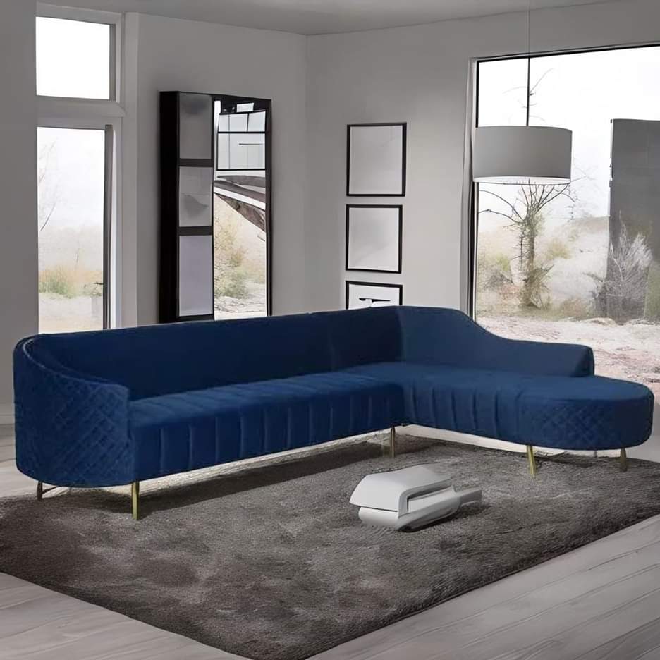 Royal Blue Velvet Sectional Sofa | Baci Living Room