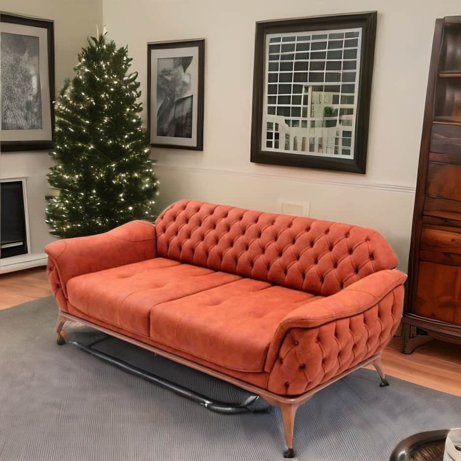 Orange Sofa | Cabinets Matttroy